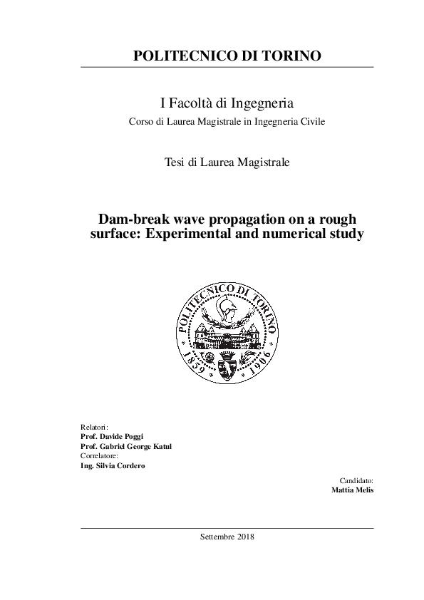 (PDF) Dam-break wave propagation on a rough surface: Experimental and numerical study