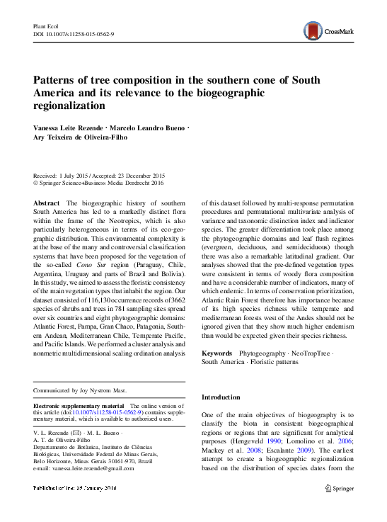 (PDF) Patterns of tree composition in the southern cone of South ...