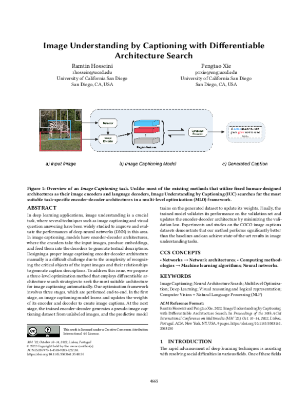 (PDF) Image Understanding by Captioning with Differentiable Architecture Search