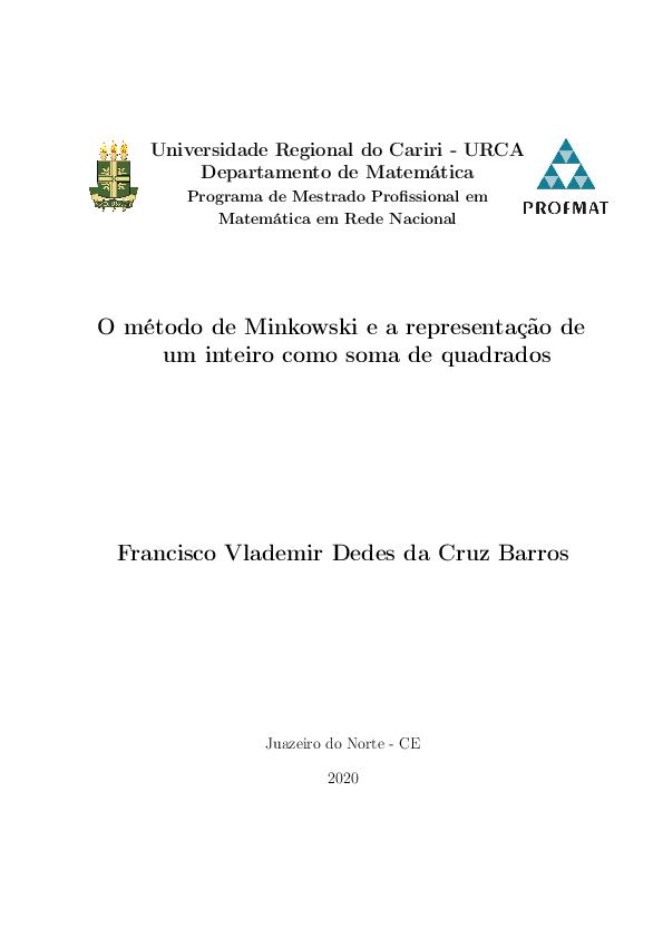 (PDF) Método de Mikowski e Números Quadrados