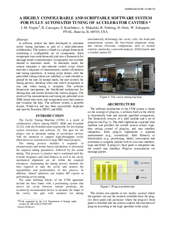 (PDF) A Highly configurable and scriptable software system for fully ...