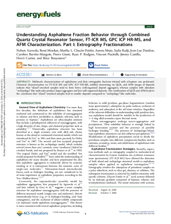 (PDF) Understanding Asphaltene Fraction Behavior through Combined ...