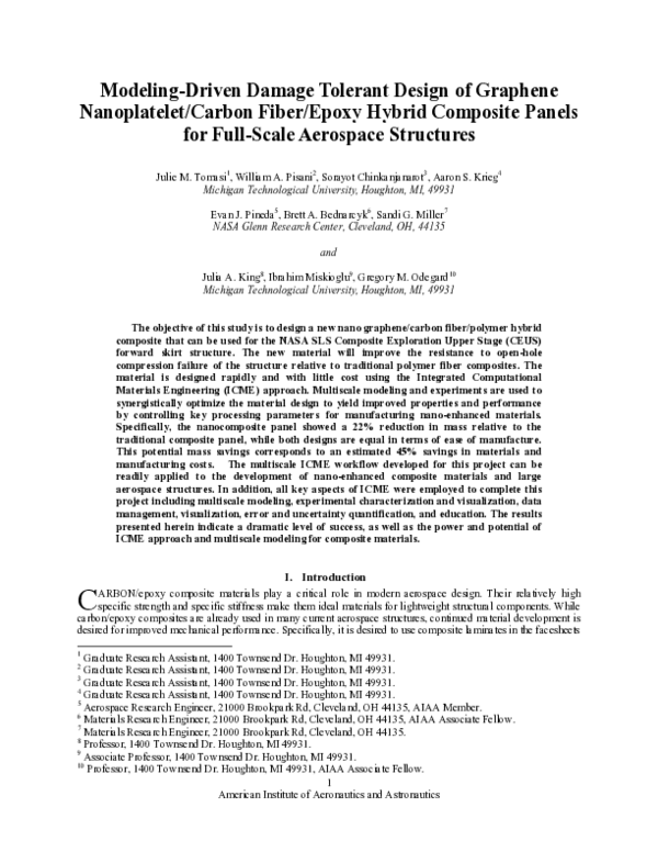 (PDF) Modeling-Driven Damage Tolerant Design of Graphene Nanoplatelet/Carbon Fiber/Epoxy Hybrid ...