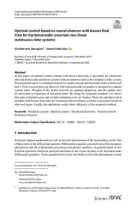 (PDF) Optimal control based on neural observer with known final time for fractional order ...