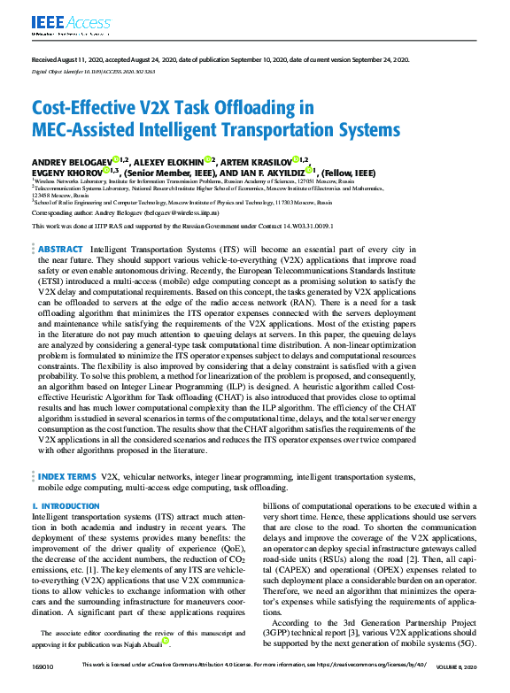 (PDF) Cost-Efficient V2X Task Offloading in MEC