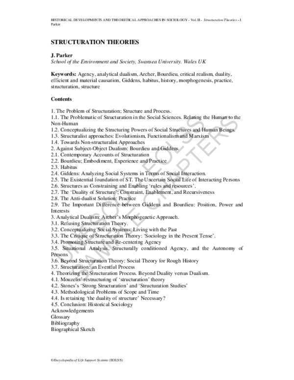 (PDF) Structuration theories