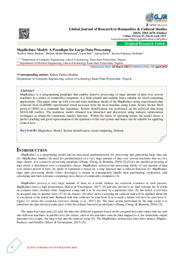 (PDF) MapReduce Model: A Paradigm for Large Data Processing