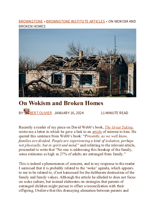(DOC) On Wokism and Broken Homes