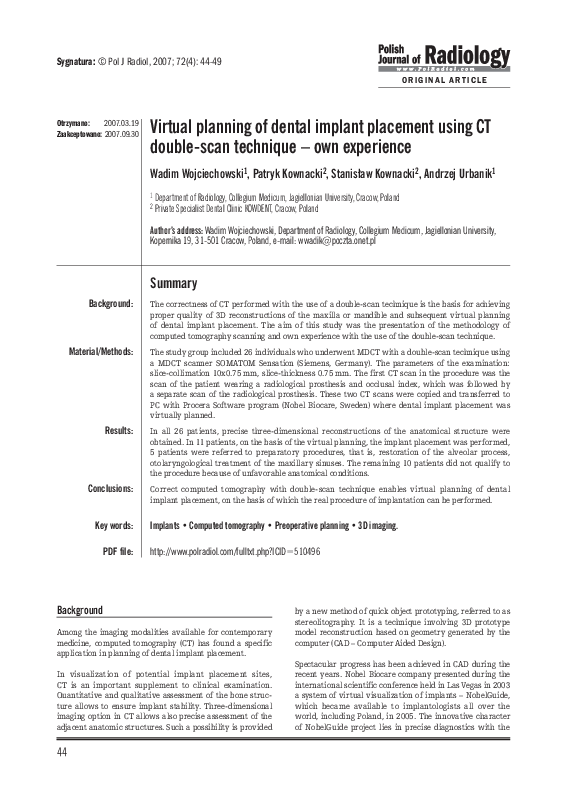 (PDF) Virtual planning of dental implant placement using CT double-scan ...