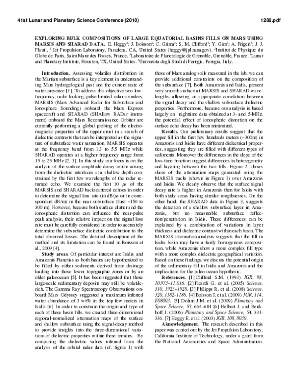 (PDF) Exploring Bulk Compositions of Large Equatorial Basins Fills on ...