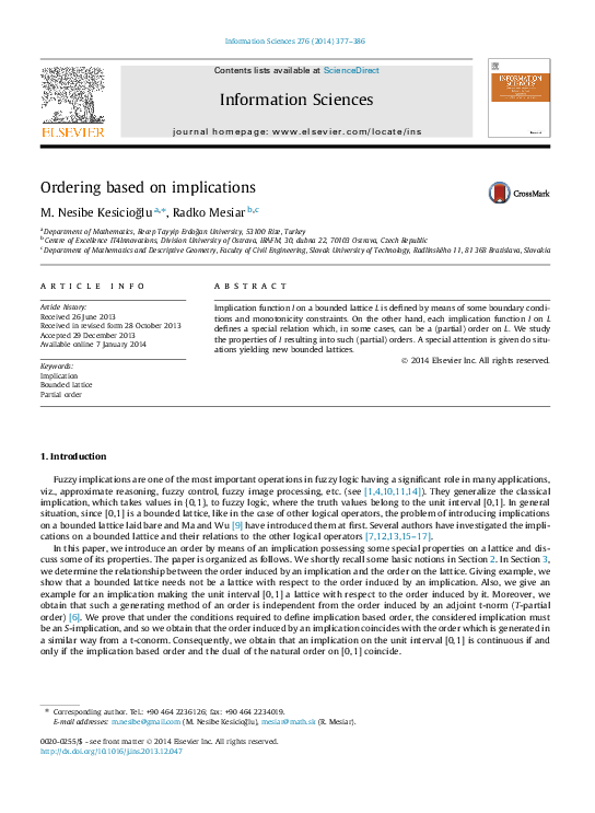 (PDF) Ordering based on implications | nesibe kesicioglu - Academia.edu