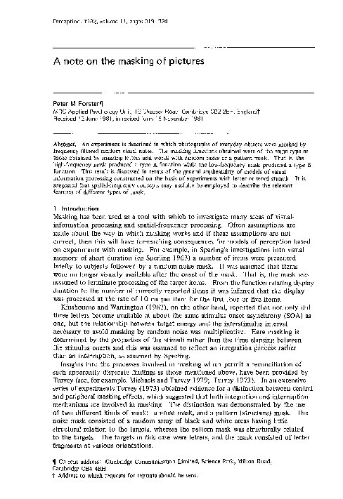 (PDF) A note on the masking of pictures | Peter Forster - Academia.edu