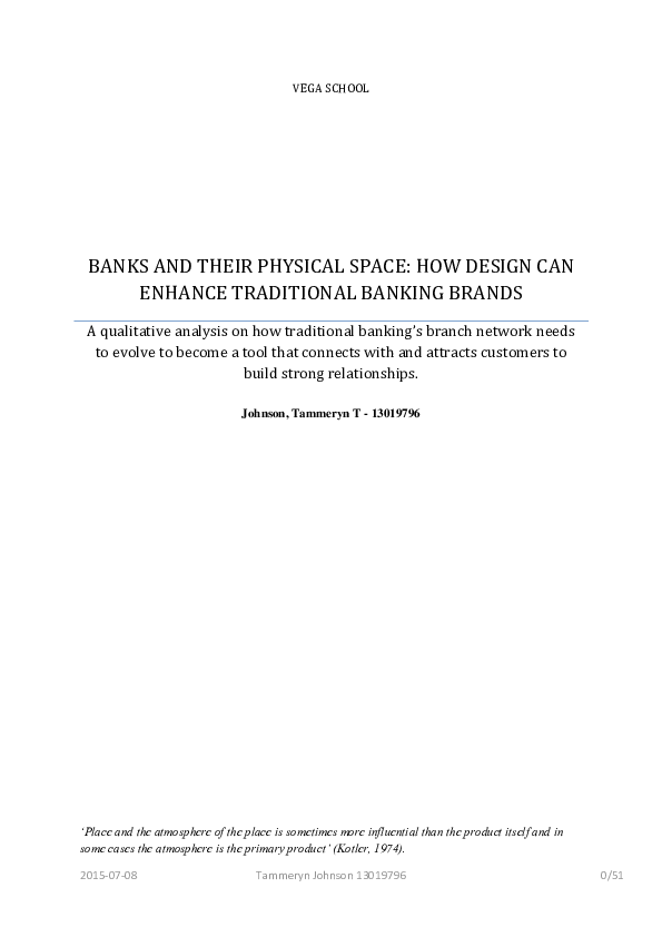 (PDF) Banks and their Physical Space: How Design can Enhance ...
