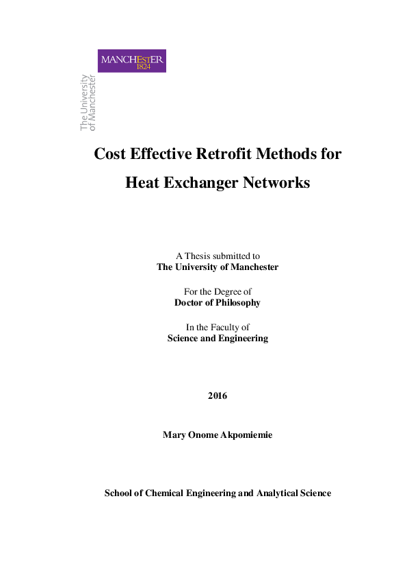 (PDF) Cost-Effective Heat Exchanger Retrofit Methods