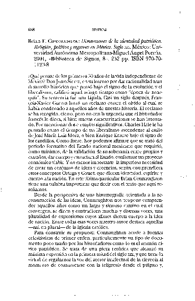 (PDF) Sobre Brian F. Connaughton, Dimensiones de la identidad ...