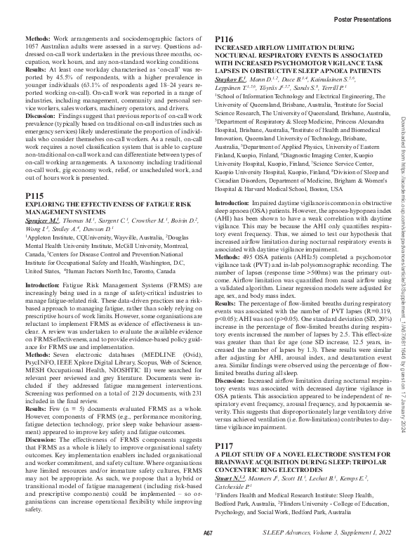 (PDF) P115 Exploring the effectiveness of Fatigue Risk Management Systems