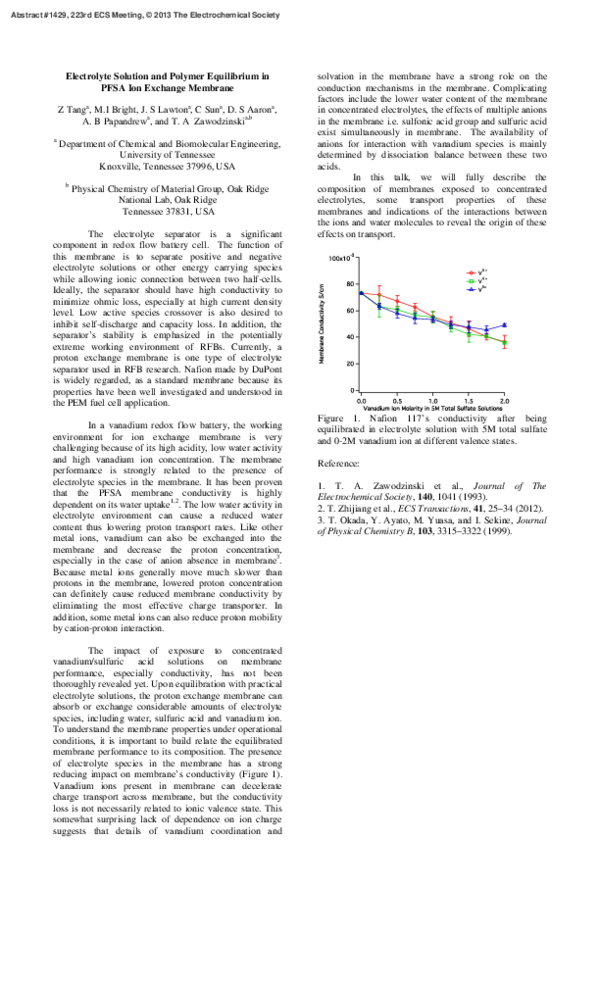 (PDF) Electrolyte Solution and Polymer Equilibrium in PFSA Ion Exchange ...