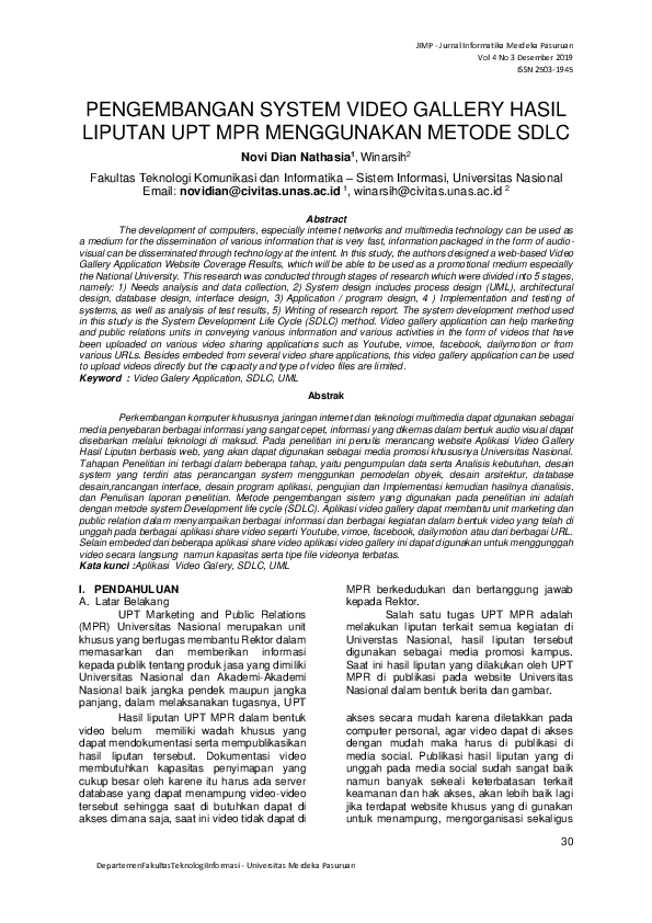 (PDF) Pengembangan System Video Gallery Hasil Liputan Upt MPR ...