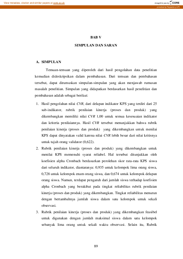 (PDF) Pengembangan Rubrik Penilaian Kinerja Untuk Menilai Keterampilan Proses Sains (KPS) Siswa ...