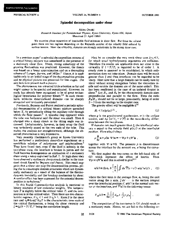 (PDF) Spinodal decomposition under shear