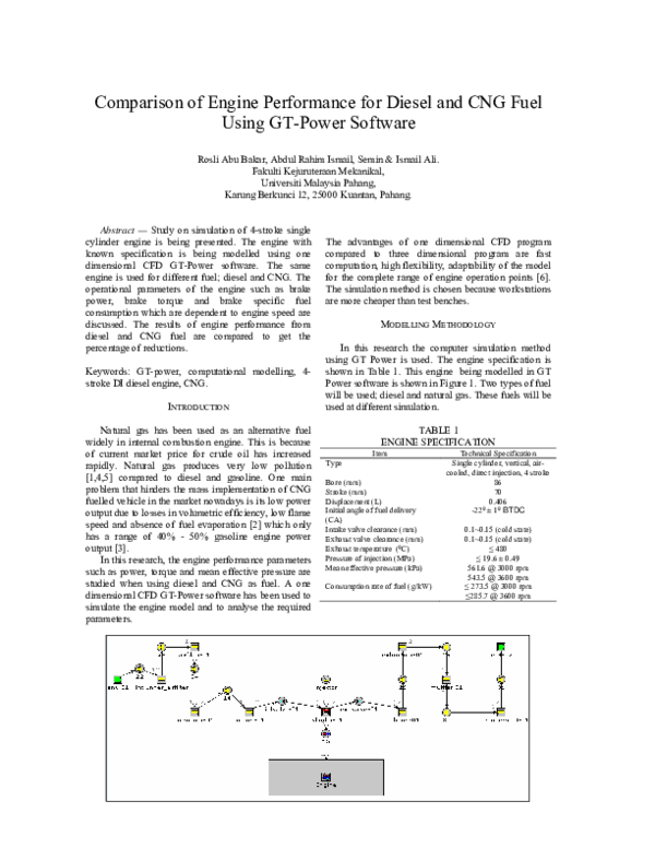 (PDF) The Comparison Of Engine Performance For Diesel And CNG Fuel ...