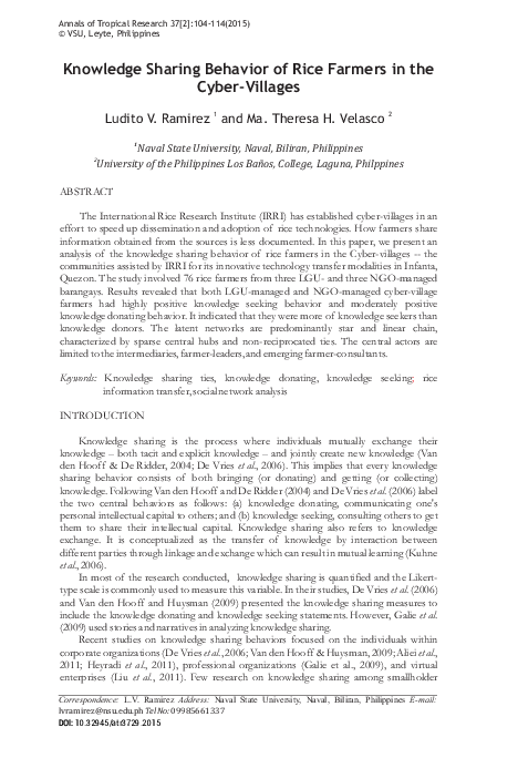 (PDF) Knowledge Factors of Knowledge-Sharing Intention and Behavior