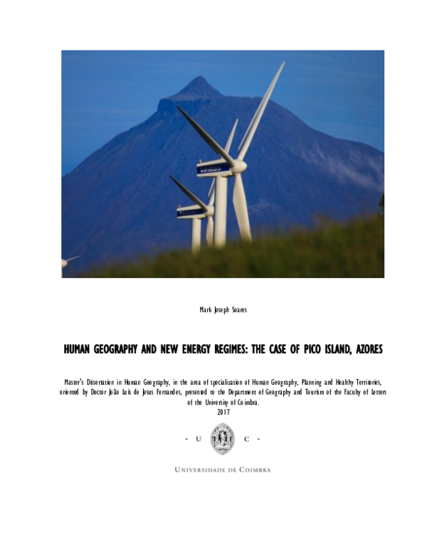 (PDF) Human Geography and New Energy Regimes: The Case of Pico Island ...