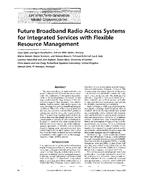 (PDF) Future broadband radio access systems for integrated services ...