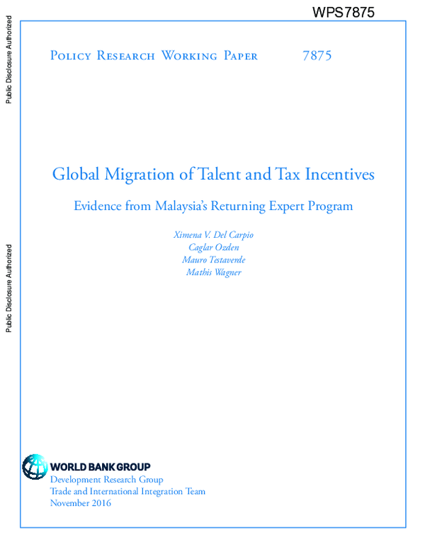 (PDF) Global Migration of Talent and Tax Incentives: Evidence from ...
