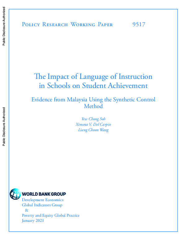 (PDF) The Impact of Language of Instruction in Schools on Student Achievement: Evidence from ...