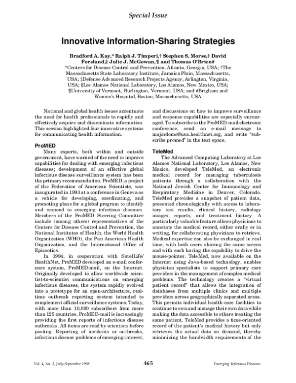 (PDF) Innovative Information-Sharing Strategies
