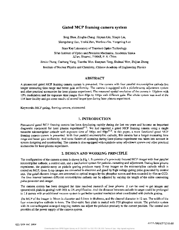 (PDF) Gated MCP framing camera system
