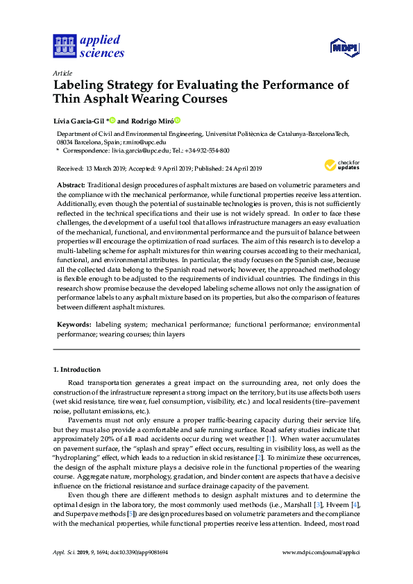 (PDF) Labeling Strategy for Evaluating the Performance of Thin Asphalt ...