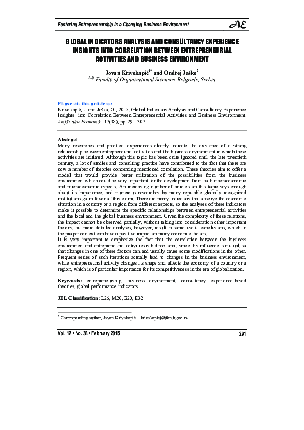 (PDF) Fostering Entrepreneurship in a Changing Business Environment