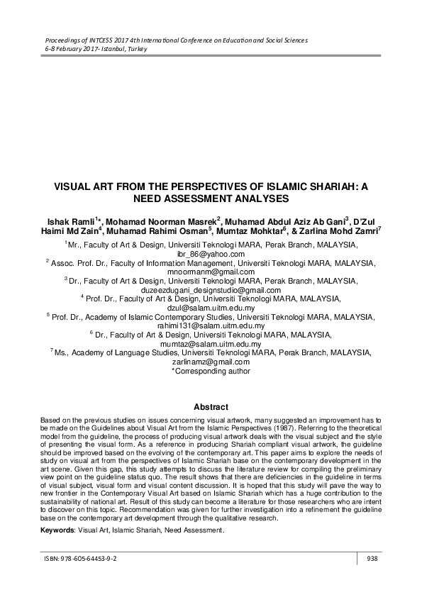 (PDF) Visual Art from the Perspectives of Islamic Shariah: A Need ...