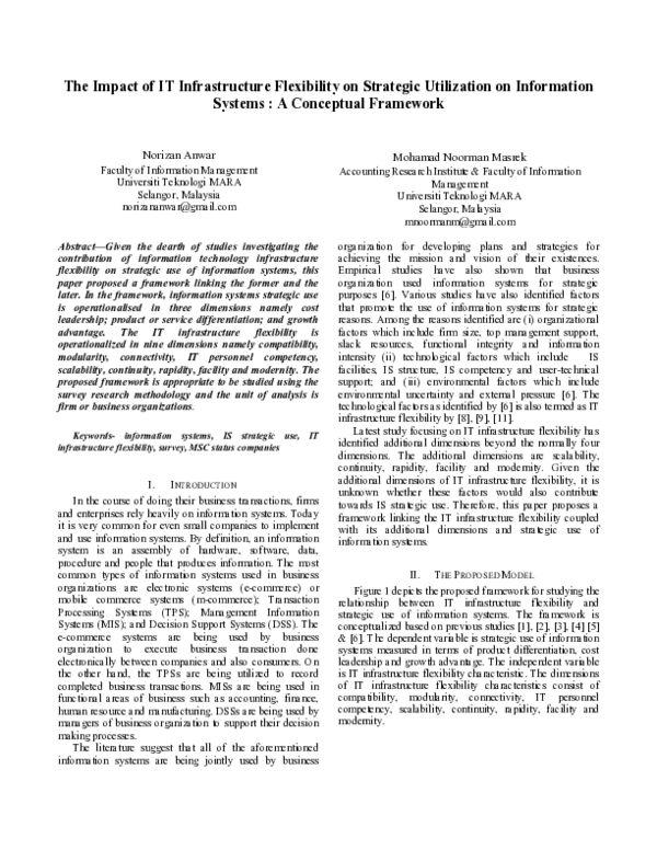 (PDF) The Impact of IT Infrastructure Flexibility on Strategic Utilization on Information ...