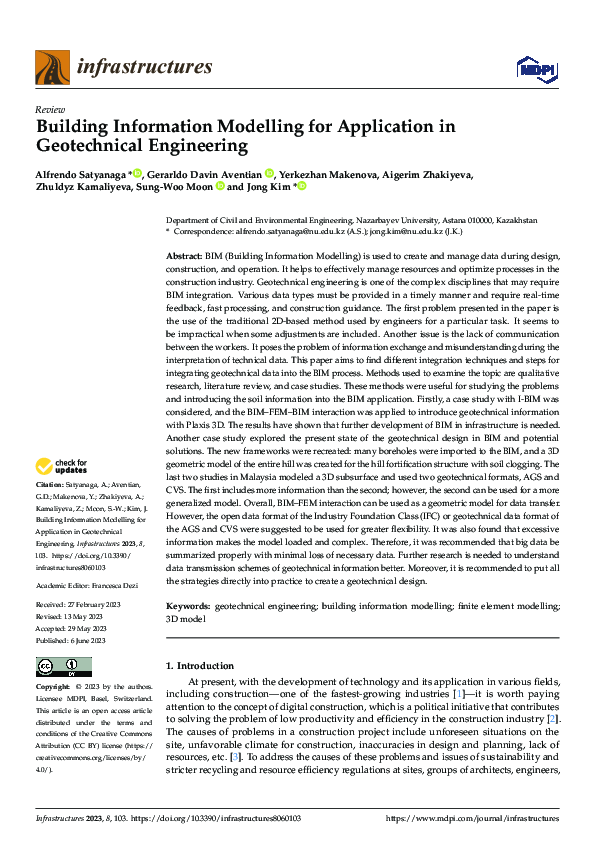 (PDF) Building Information Modelling for Application in Geotechnical Engineering