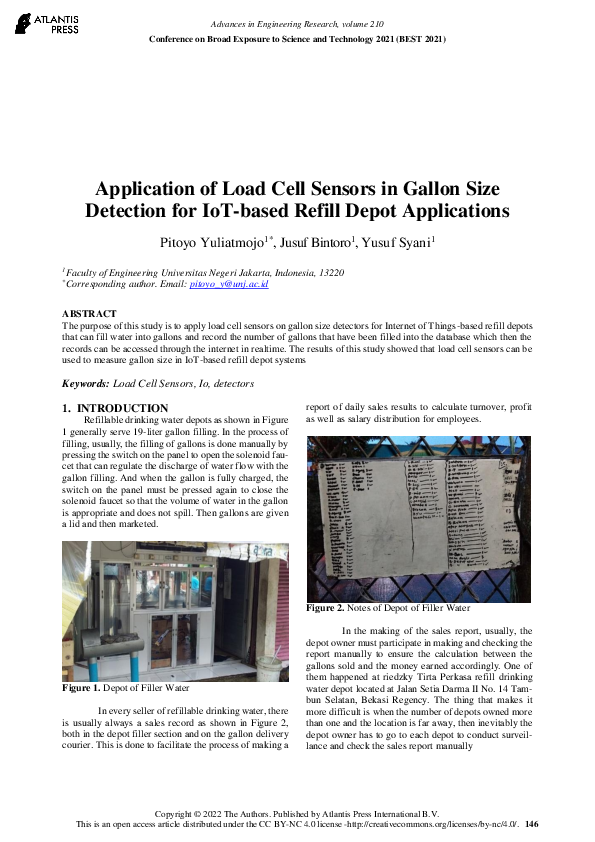 (PDF) Application of Load Cell Sensors in Gallon Size Detection for IoT ...