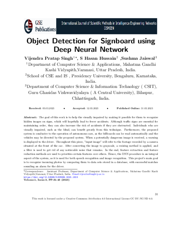 Object Detection For Signboard Using Deep Neural Network