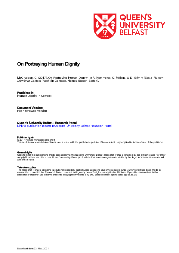 (PDF) Portraying Human Dignity