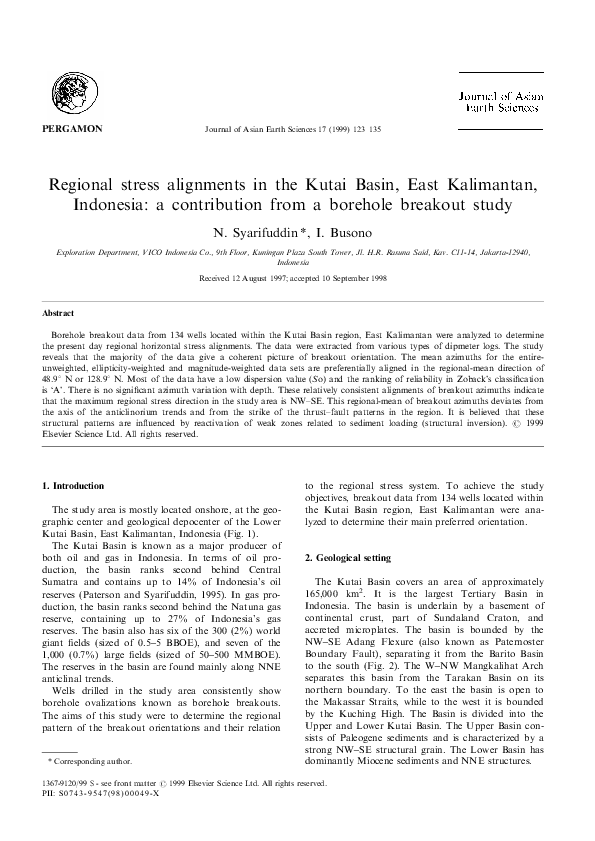 (PDF) Regional stress alignments in the Kutai Basin, East Kalimantan, Indonesia: a contribution ...