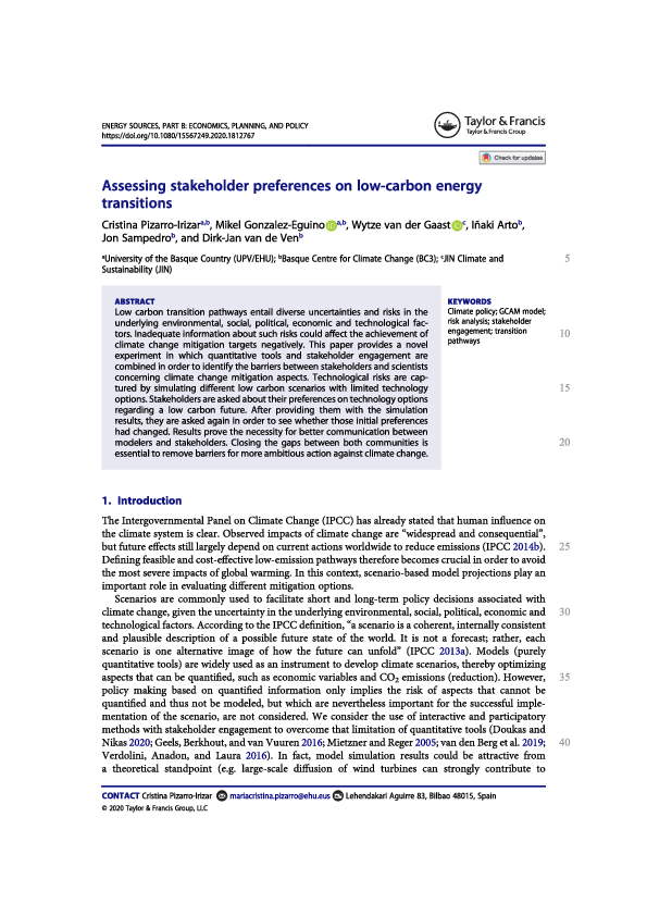 (PDF) Assessing stakeholder preferences on low-carbon energy transitions