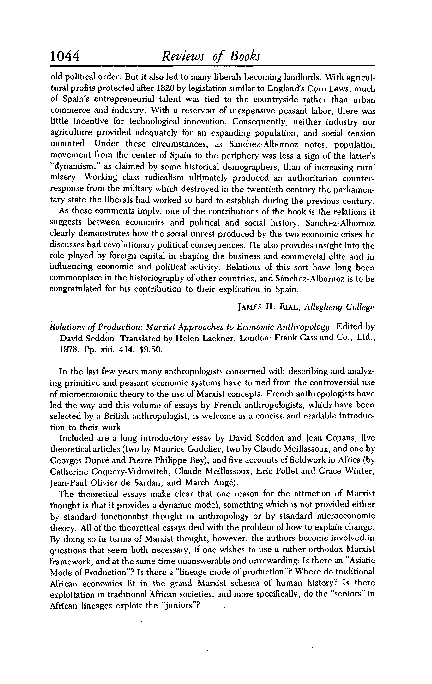 (PDF) Relations of Production: Marxist Approaches to Economic Anthropology