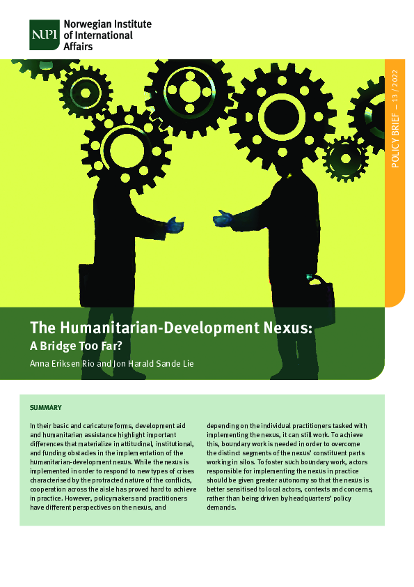 (PDF) The Humanitarian-Development Nexus: A Bridge Too Far? | Jon ...