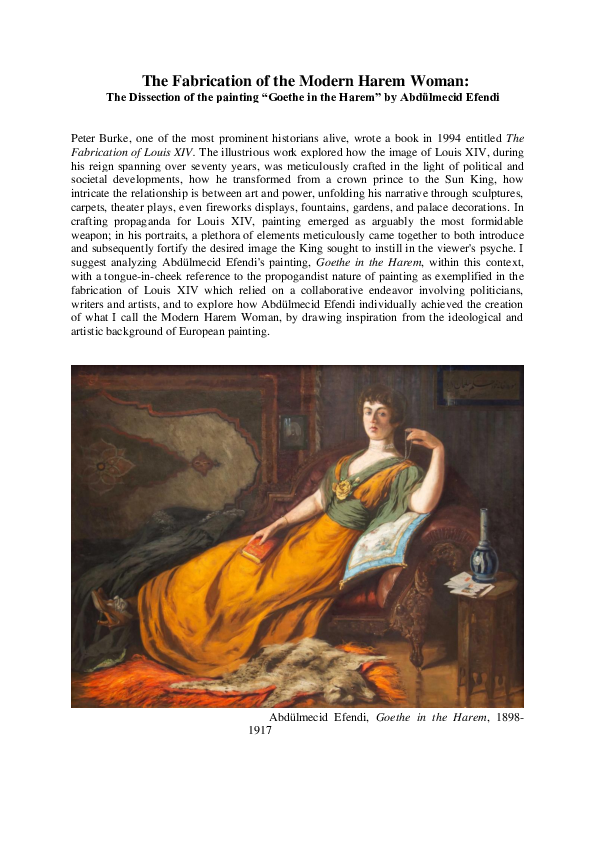 (PDF) The Fabrication of the Modern Harem Woman: The Dissection of the ...