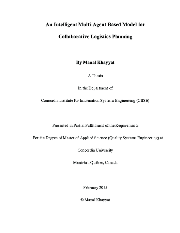 (PDF) An Intelligent Multi-Agent Based Model for Collaborative Logistics Planning | Dr. Manal M ...