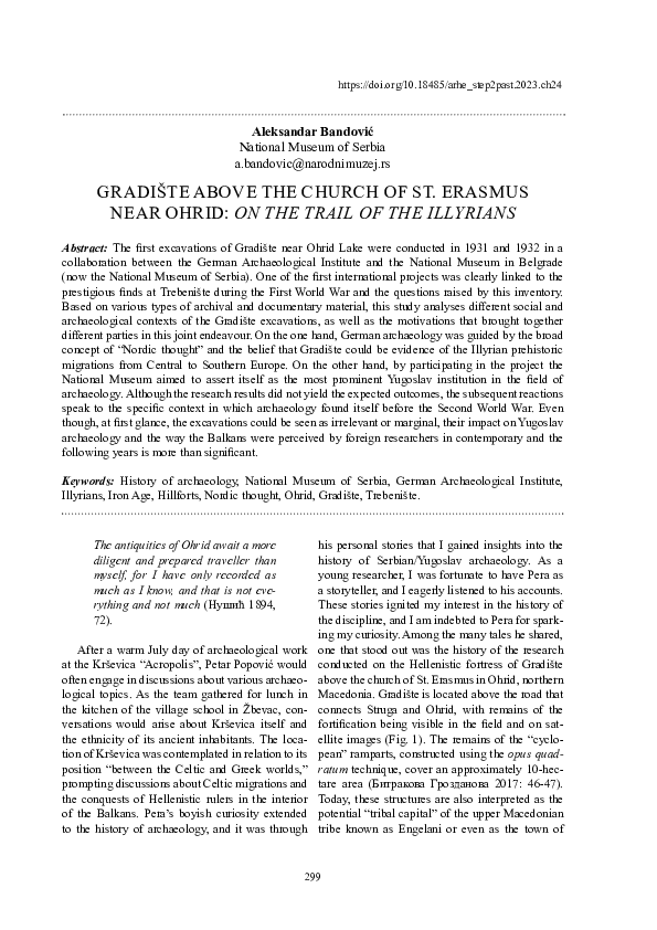 (PDF) Gradište Above the Church of St. Erasmus near Ohrid: On the Trail ...