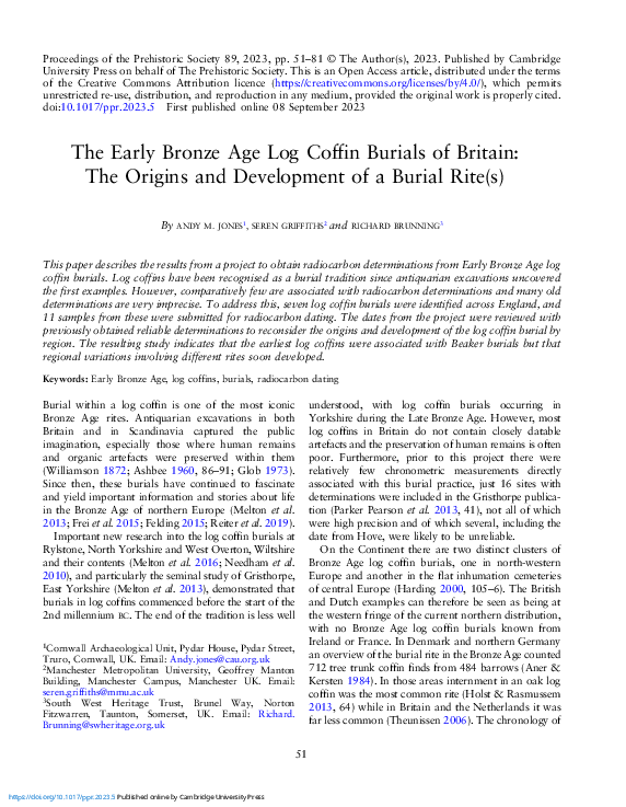 (PDF) The Early Bronze Age Log Coffin Burials of Britain: The Origins ...