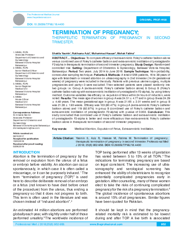 (PDF) Termination of Pregnancy | Mehak Fatima - Academia.edu