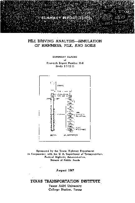 (PDF) Pile Driving Analysis-Simulation of Hammers, Pile, and Soils